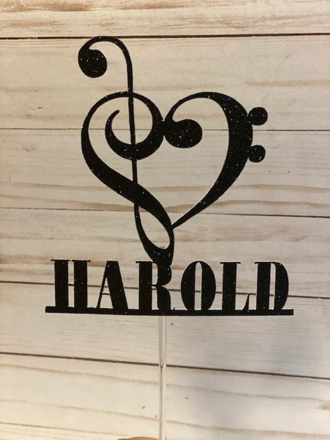 Glitter Music Note Cake Topper, Music Birthday Cake Topper, Custom ...