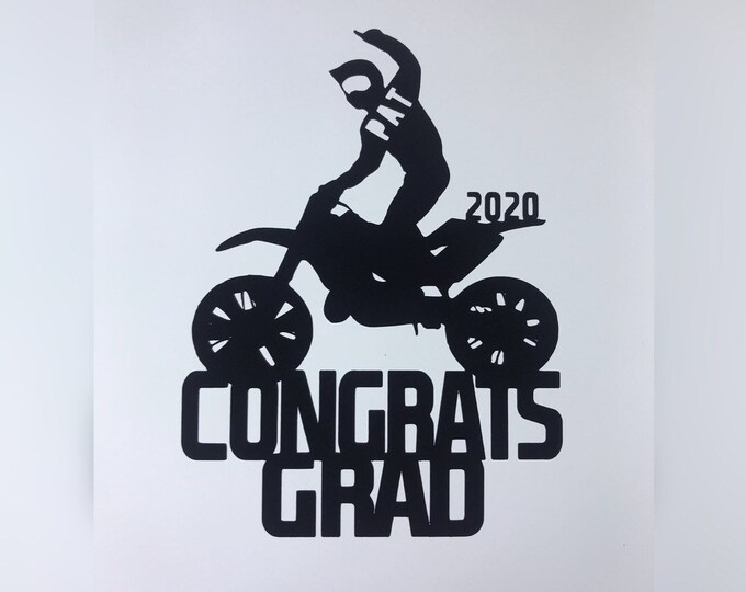 Motocross Graduation Cake Topper, Personalized Cake Topper, Grad Party ...