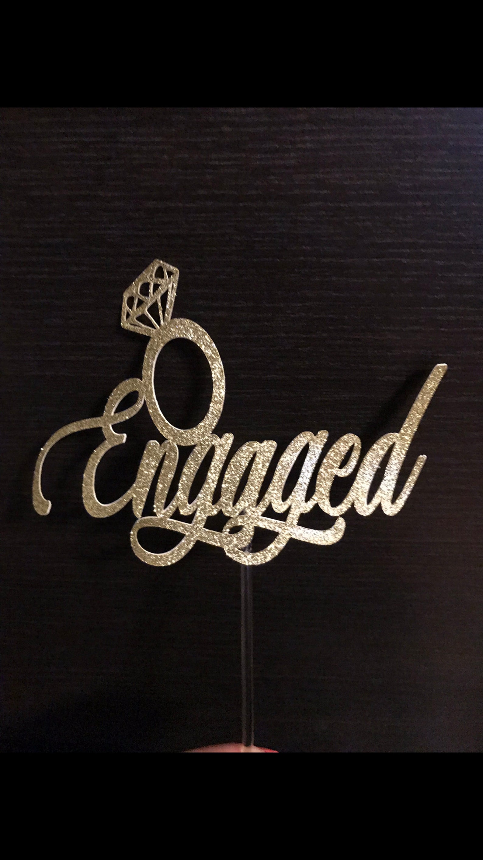 Glitter Engaged Cake Topper We're Engaged Cake Topper | Etsy