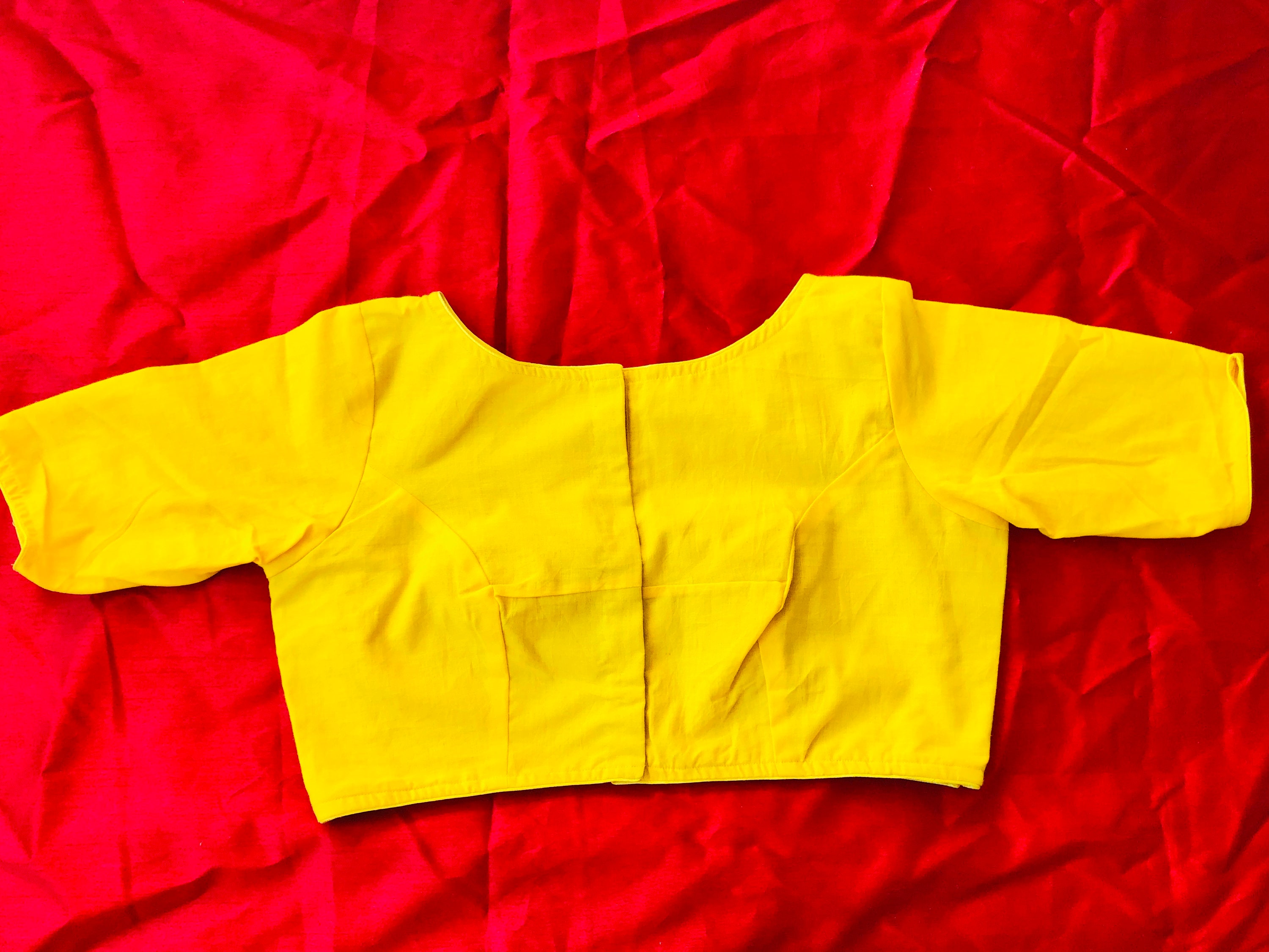 Bright Yellow Readymade Blouse With Hand Painted on Back - Etsy
