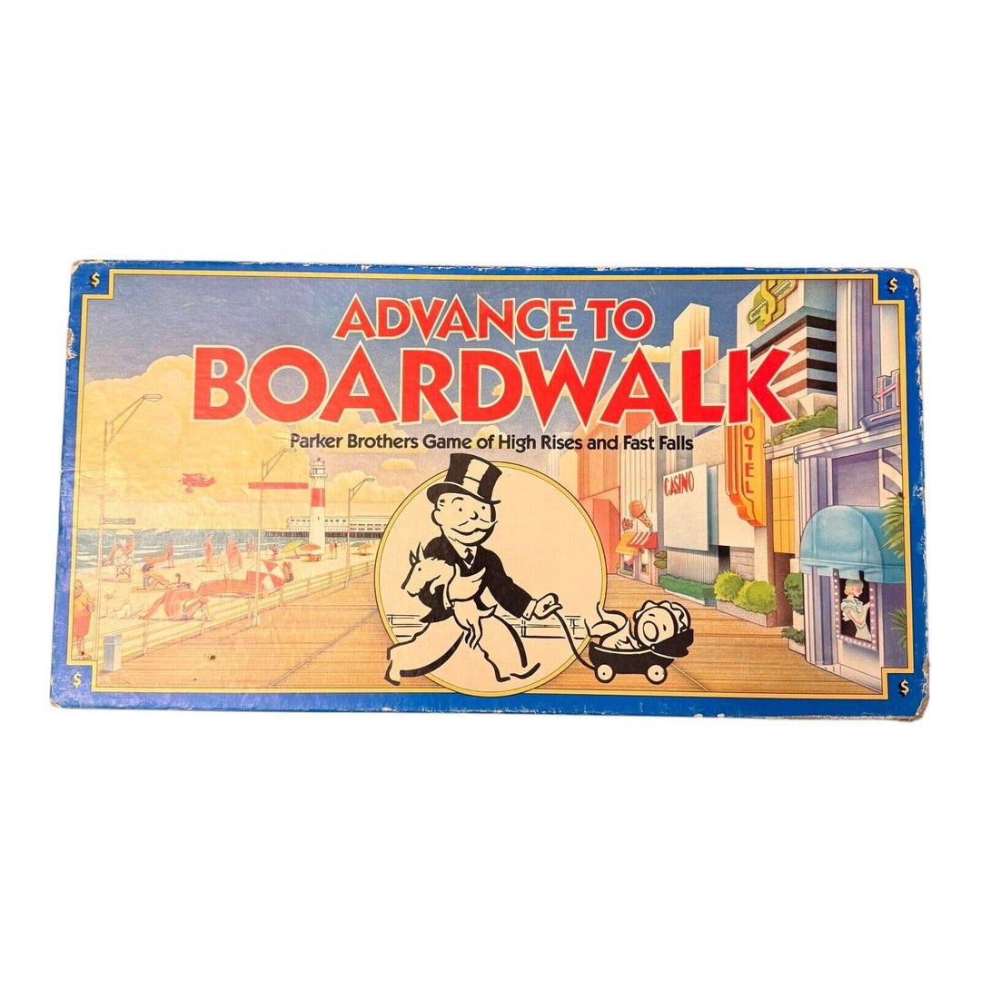 Monopoly Advance to Boardwalk Board Game Parker Brothers Vintage 1985 ...