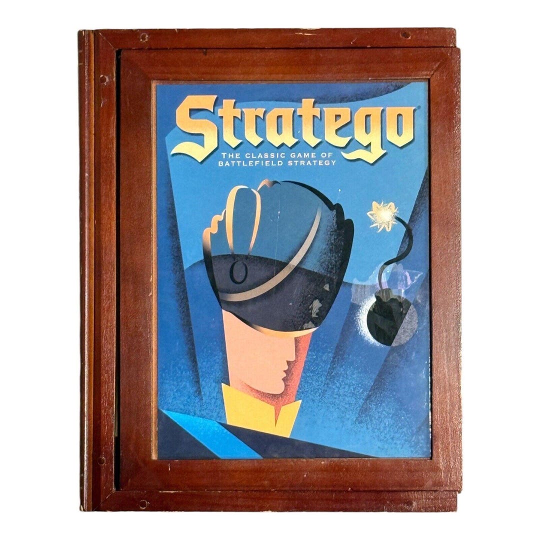 Stratego Classic Game Vintage Collection Wooden Book Box Milton Bradley ...