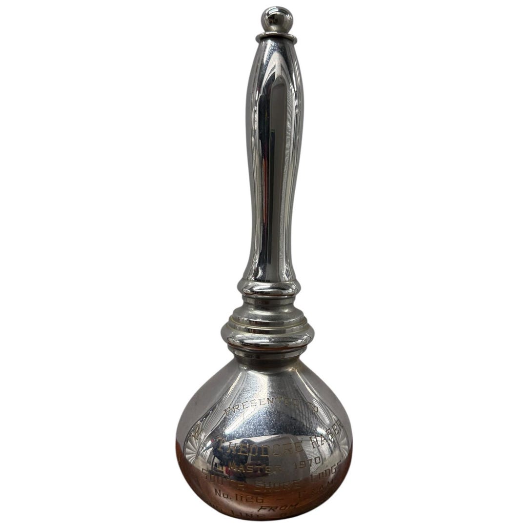 Engraved Presentation Masonic Gavel or Maul Silver Tone Lodge Master ...