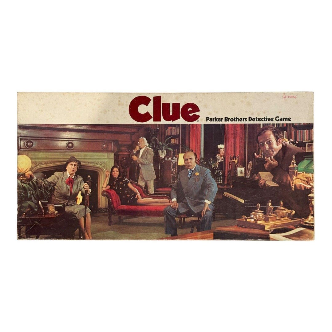 Vintage CLUE Board Game by Parker Brothers 1972 Pre-owned - Etsy