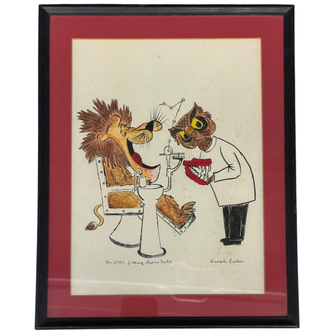 Dr Owl Fitting Lions Teeth Ralph Linder Cartoon Art Framed 15 X 12 - Etsy