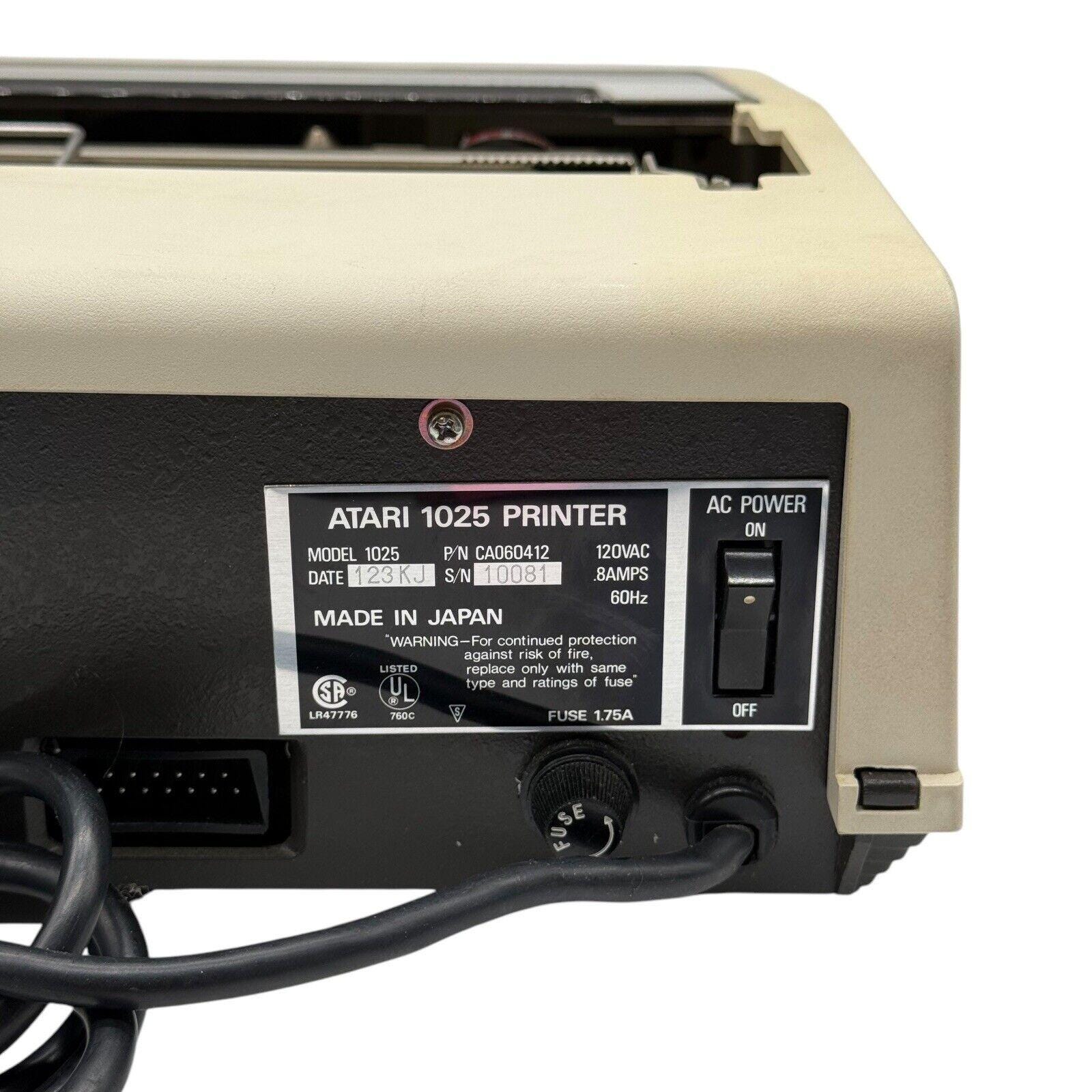 1982 Atari 1025 Dot Matrix Printer Vintage With Dry Ribbon Untested ...