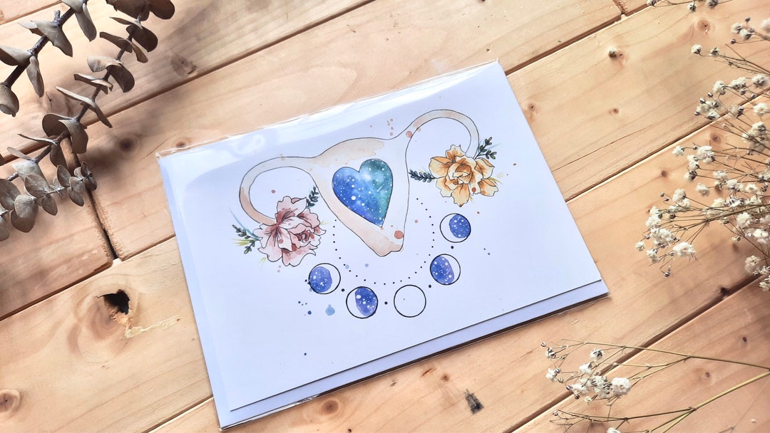 UTERUS IN FLOWERS Greeting Card / Utero, Baby, Yoni, Midwife, Midwife ...