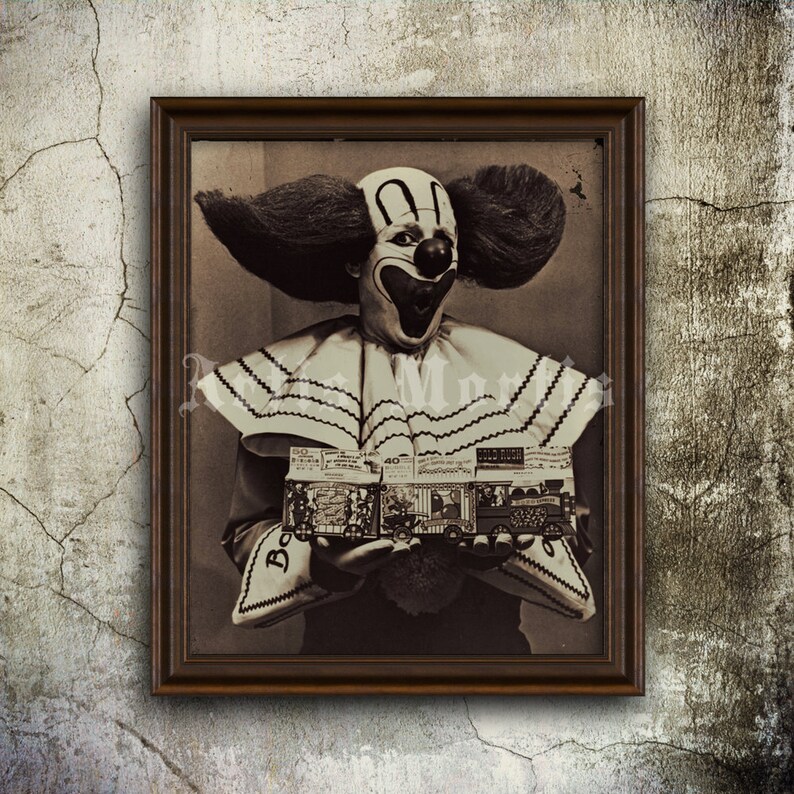 Vintage Clown Photo Poster Circus Freak Show Oddities Etsy