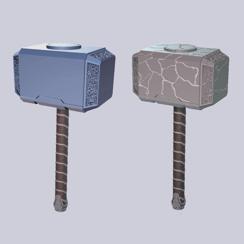 Mighty Thor MCU Mjolnir Undamaged and Cracked 3D FILES ONLY - Etsy