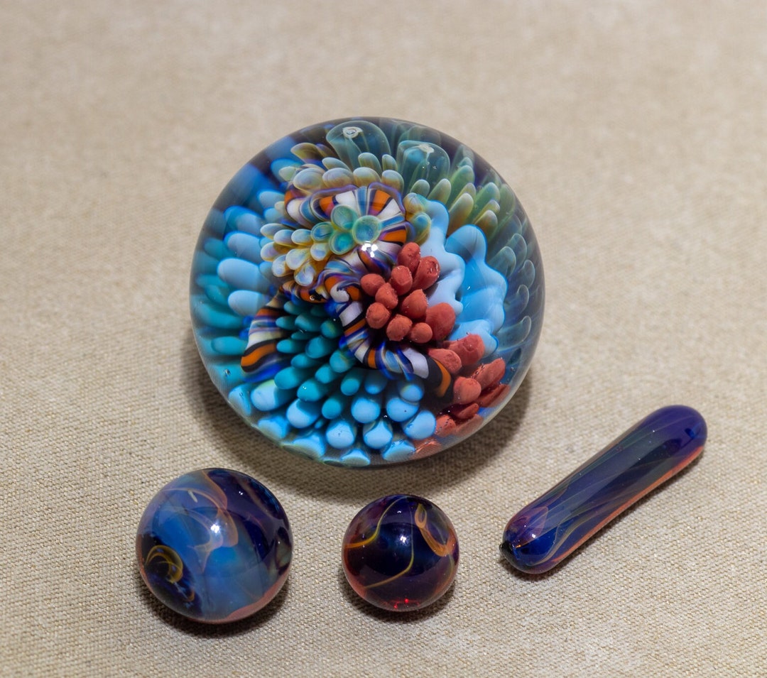 Coral Reef Marble Set Slurper Set Mini Marbles Glass - Etsy