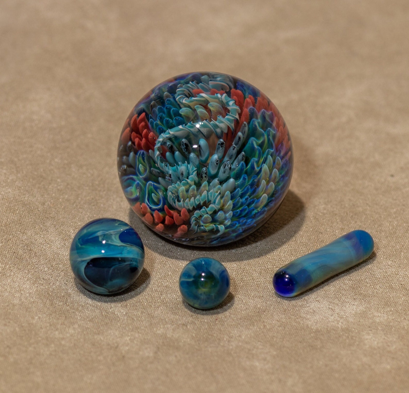 Coral Reef Marble Set Slurper Set Mini Marbles Glass Pearls Pillar Sea ...