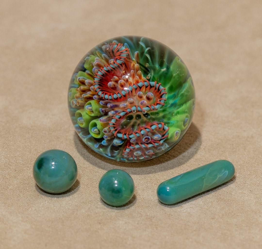 Coral Reef Marble Set Slurper Set Mini Marbles Glass Pearls Pillar Sea ...