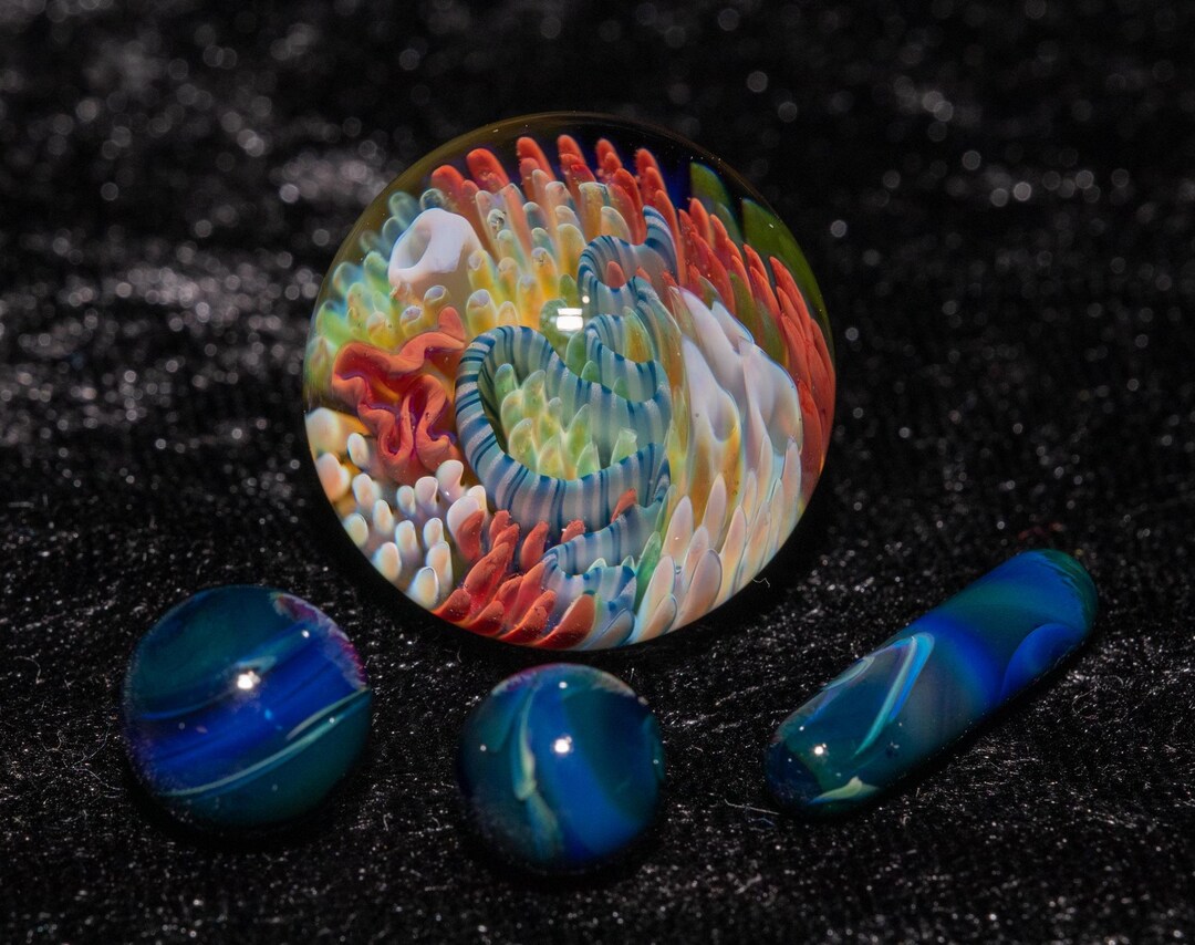 Coral Reef Marble Set Slurper Set Mini Marbles Glass Pearls Pillar ...
