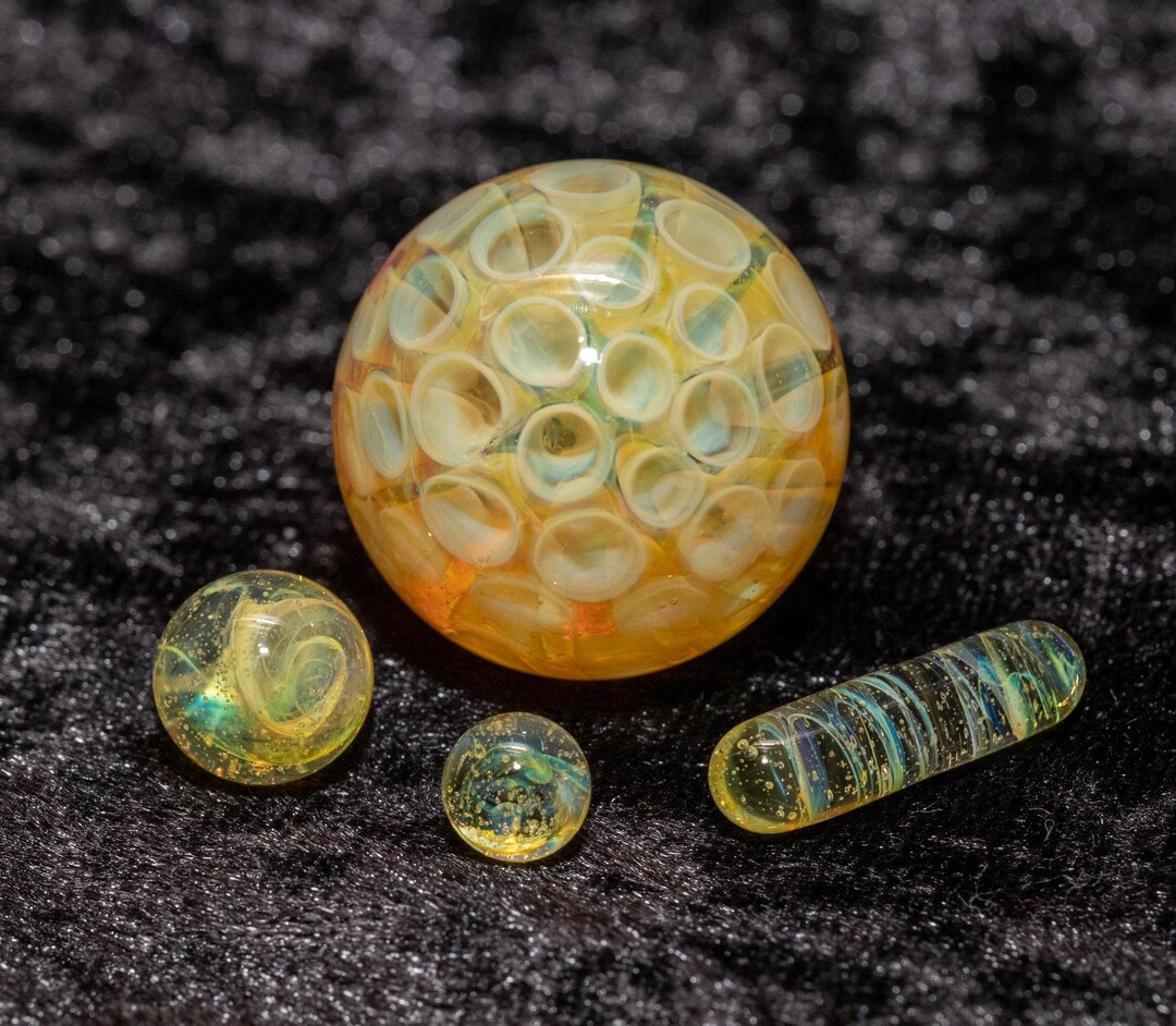 Matching Honeycomb Marble Set 4 Piece Slurper Set Mini Marbles Pearls ...