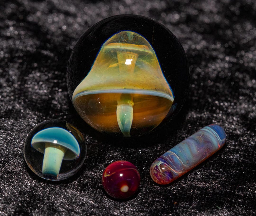 Mushroom Marble | Glass Marbles | Fungi Pearls | Pillar Glass Blown Mib ...