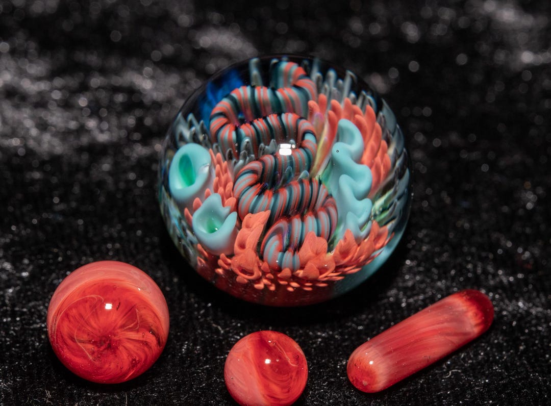 Coral Reef Marble Set Slurper Set Mini Marbles Glass Pearls Pillar Sea ...