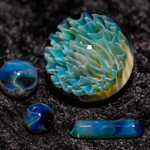 Flower Implosion Marble Set Slurper Set Mini Marbles Pearls Pillar Glass Blown Bottles Small ...