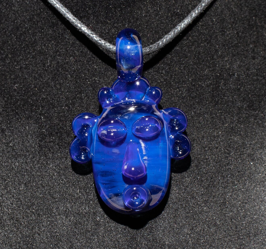 Glass Tiki Pendant Sculpted Moai Necklace Tiki Bar Jewelry Accessories ...