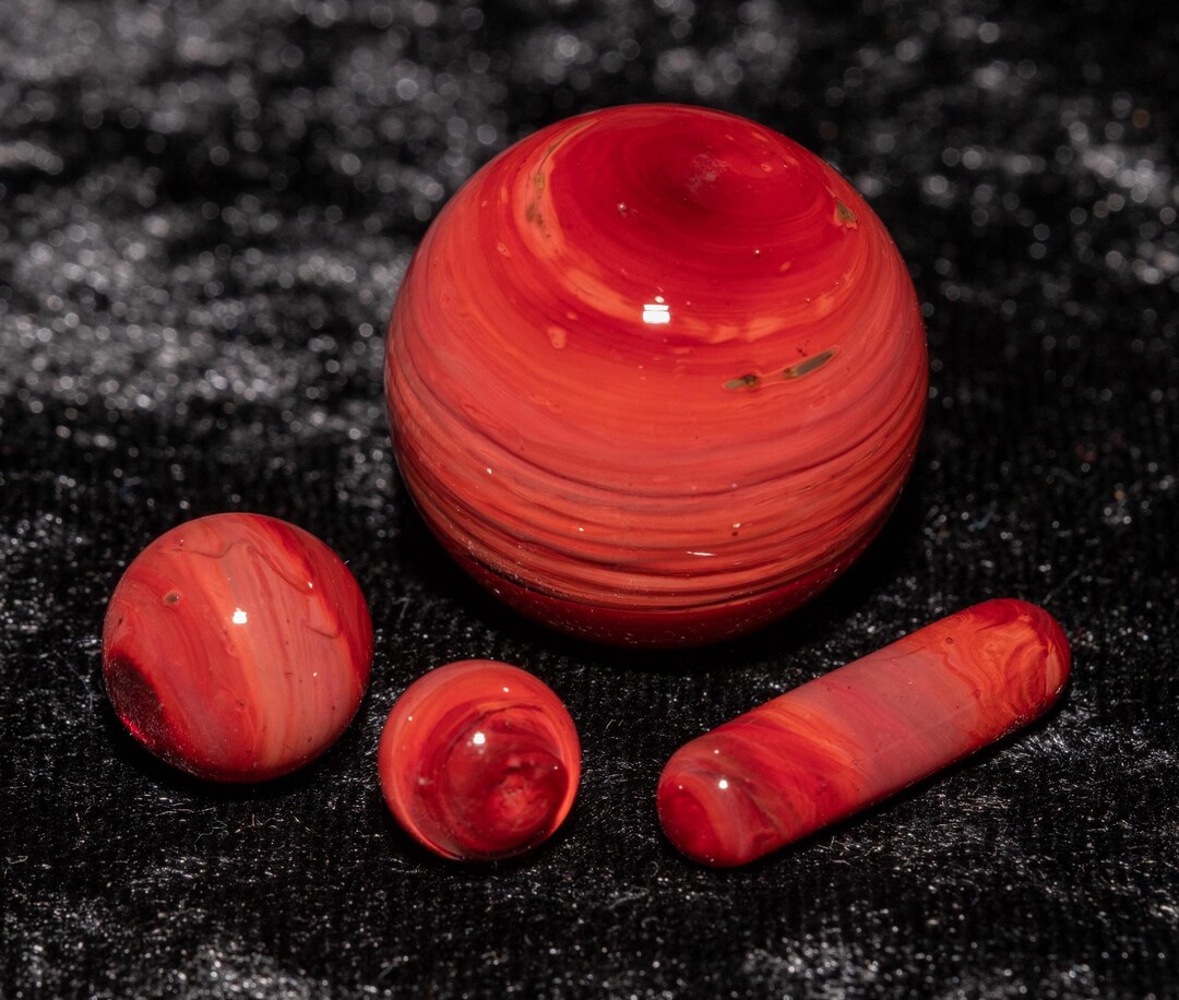 Matching Slurper Set (4 Piece) | Mini Marbles Glass Pearls Pill Glass ...