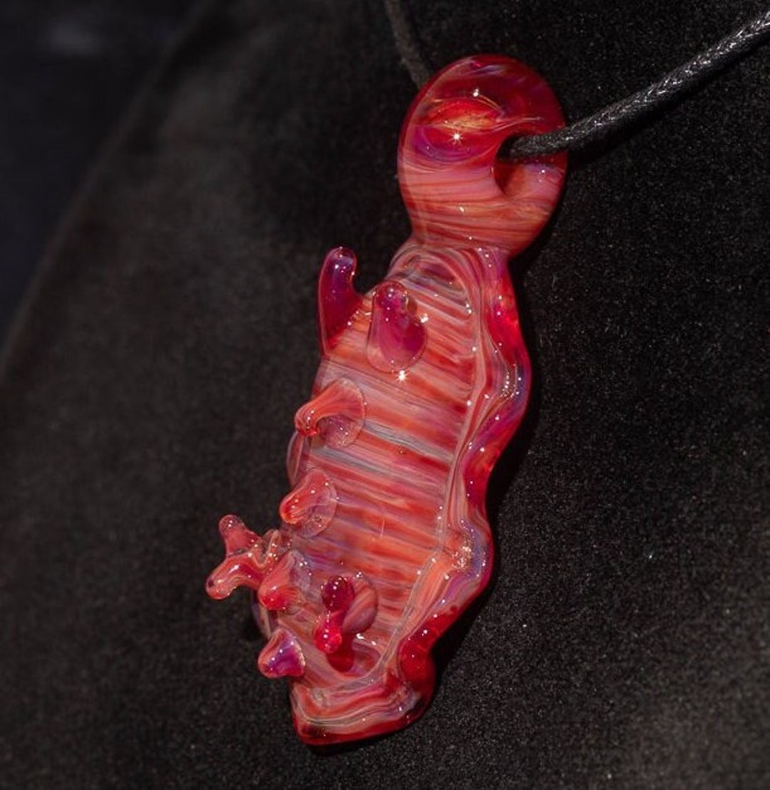 Glass Nudibranch Pendant | Sea Slug Scuba Blown Ocean Sea Saltwater Fish | Water Borosilicate ...