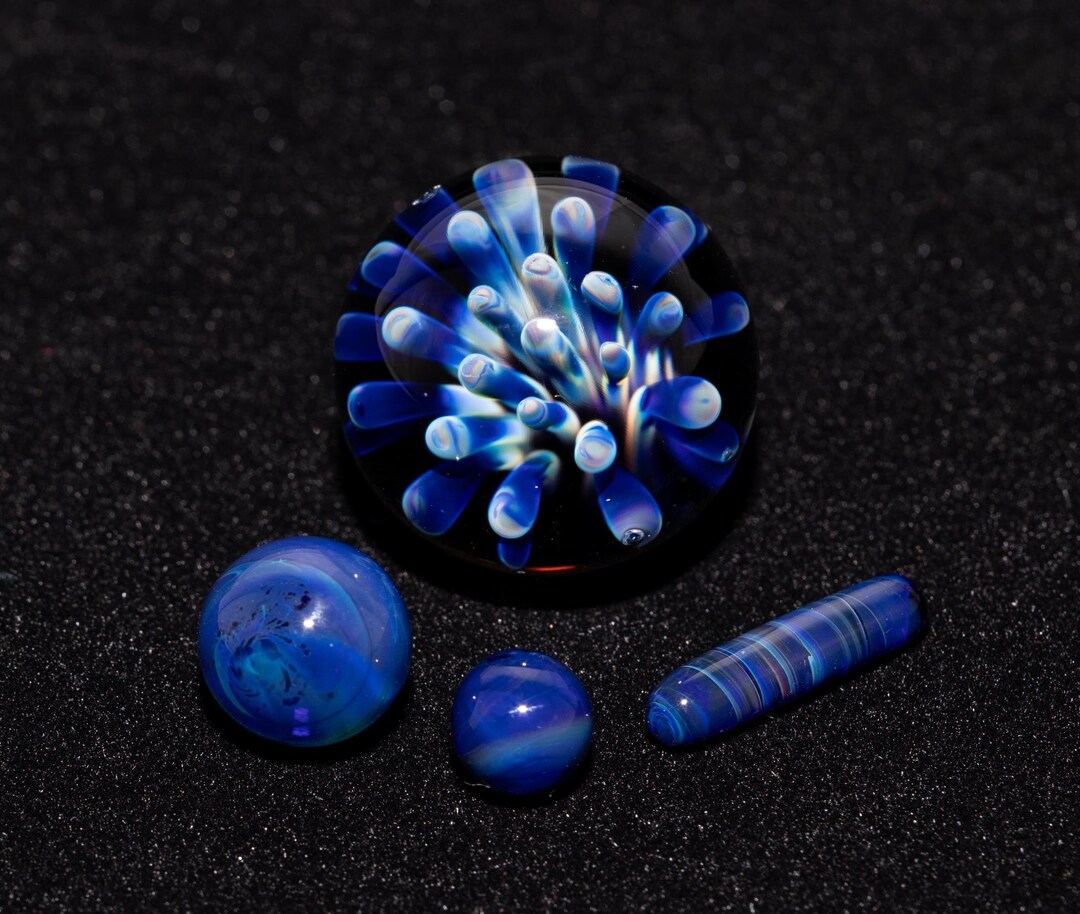 Glass Implosion Marble Set | Flower Art Sphere | Slurper Set Marbles | Borosilicate Orbs | Heady ...