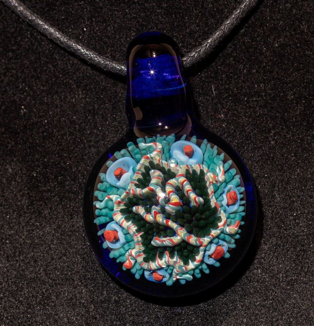 Glass Coral Reef Pendant Scuba Blown Ocean Sea Diver Saltwater Fish ...