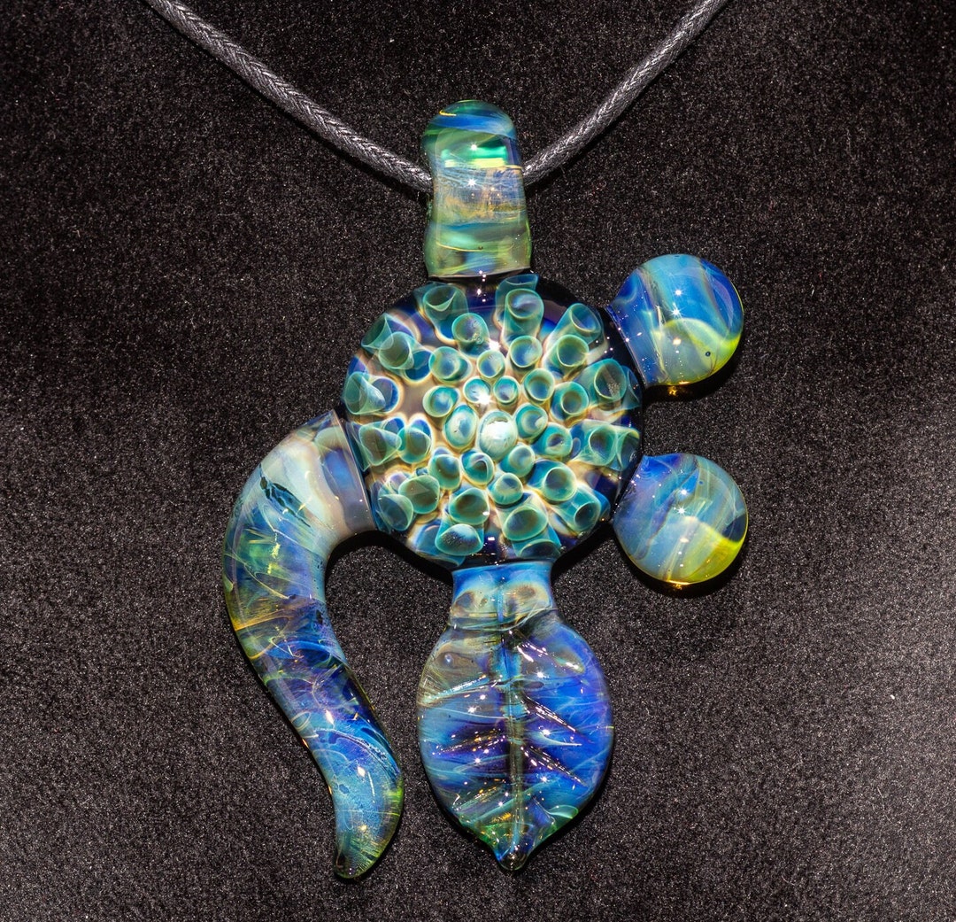 Glass Implosion Pendant | Leaf Flower Necklace | Flower Jewelry | Glass ...