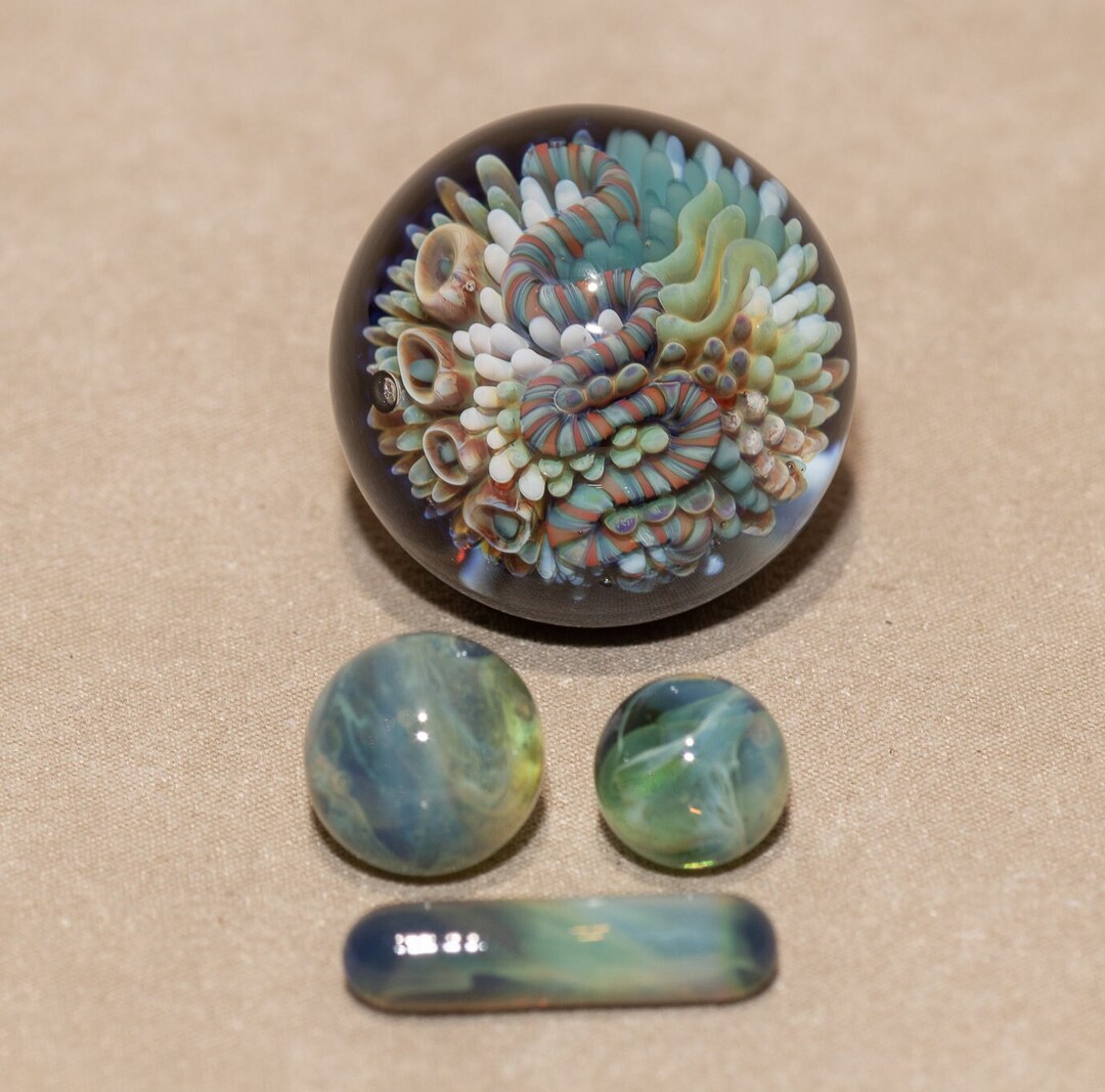 Coral Reef Marble Set Slurper Set Mini Marbles Glass Pearls Pillar Sea ...