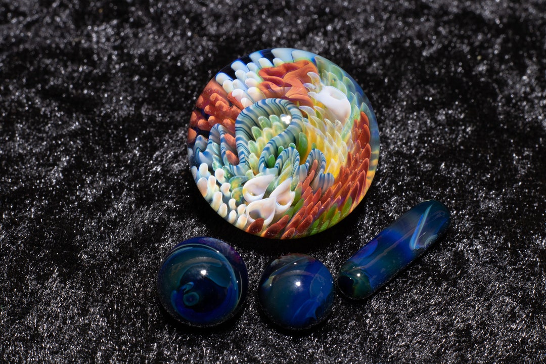 Coral Reef Marble Set Slurper Set Mini Marbles Glass Pearls Pillar ...