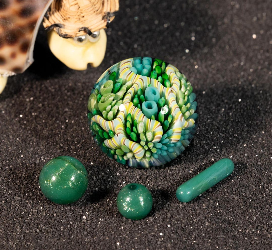 Coral Reef Marble Set | Slurper Set | Mini Marbles Glass Pearls Pillar ...