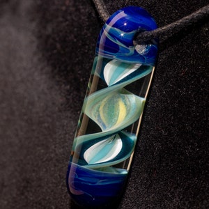 Double Helix Pendant | Twisted Glass Talisman | Spiral Borosilicate ...