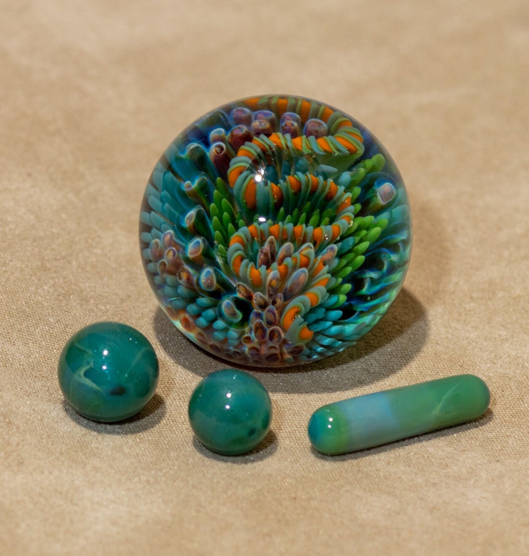 Coral Reef Marble Set Slurper Set Mini Marbles Glass Pearls Pillar Sea ...