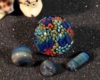 Coral Reef Marble Set | Slurper Set | Mini Marbles Glass Pearls Pillar ...