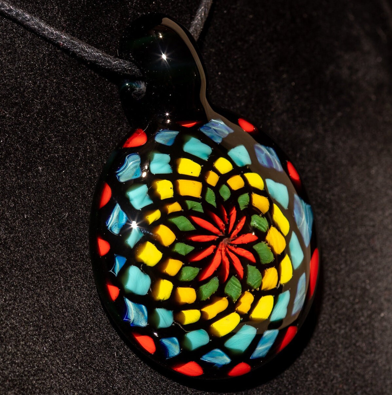 Fillacello Pendant Floral Jewelry Geometric Necklace Multicolored ...