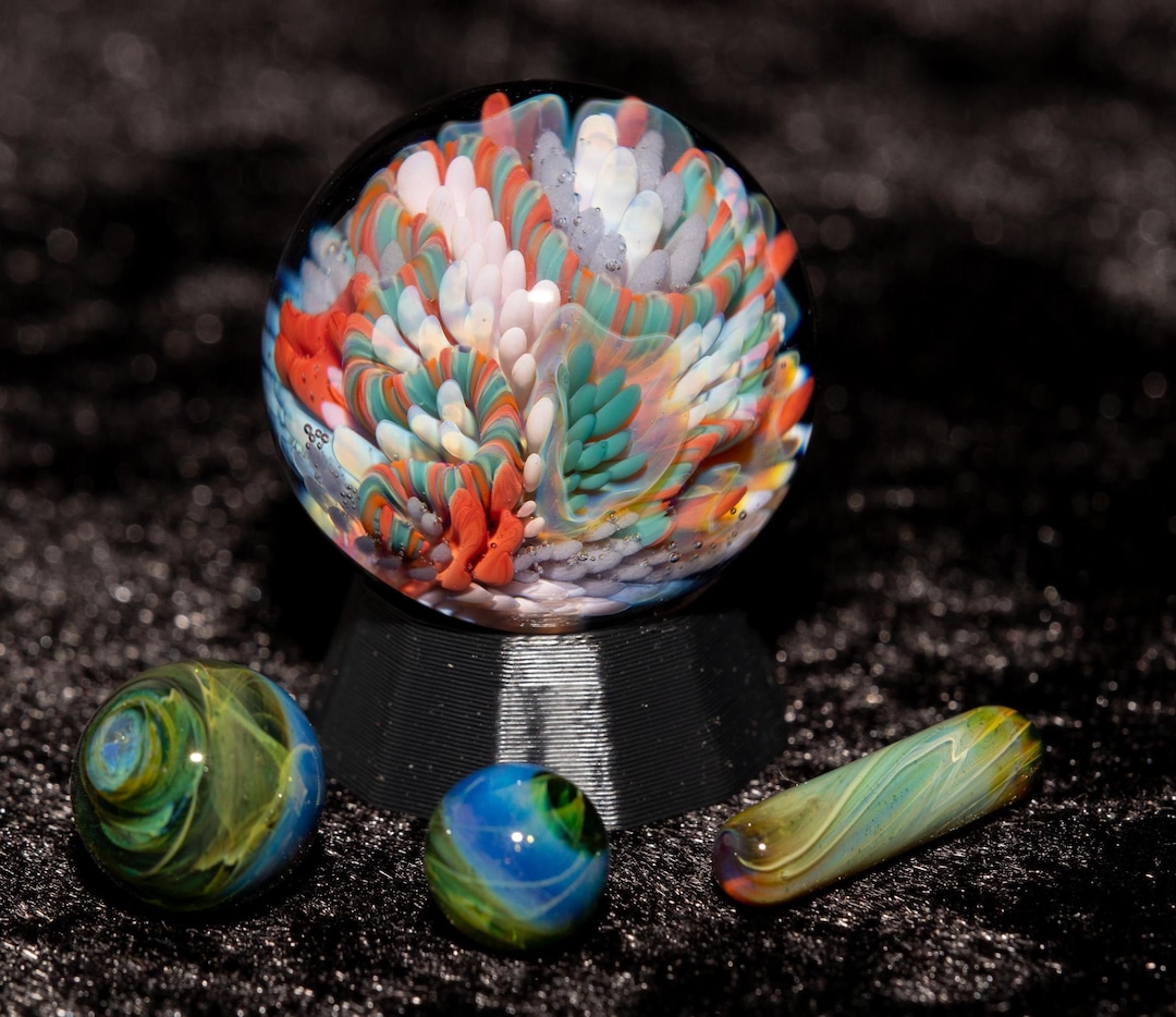 Coral Reef Marble Set | Mini Marbles Glass Pearls Pillar Sea Blown ...
