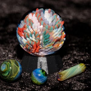 Coral Reef Marble Set | Mini Marbles Glass Pearls Pillar Sea Blown ...