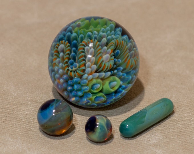 Coral Reef Marble Set | Slurper Set | Mini Marbles Glass Pearls Pillar ...