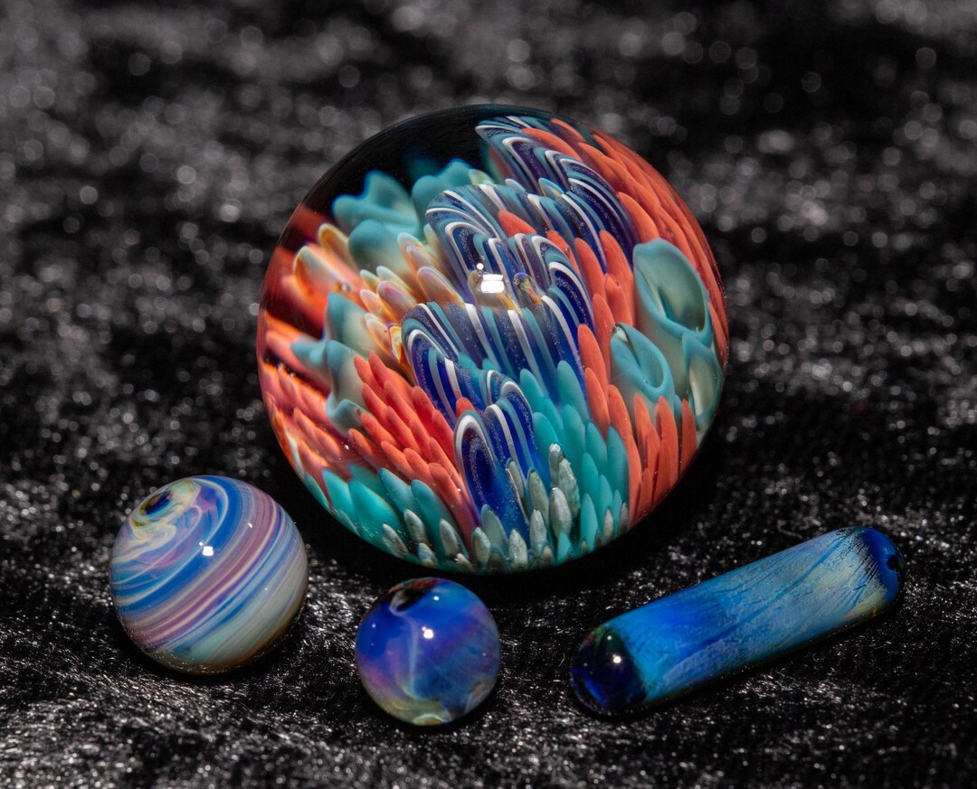 Coral Reef Marble Set Slurper Set Mini Marbles Glass Pearls Pillar Sea ...