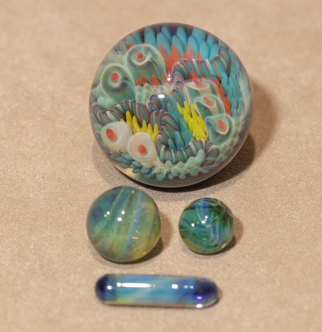 Coral Reef Marble Set Slurper Set Mini Marbles Glass Pearls Pillar Sea ...