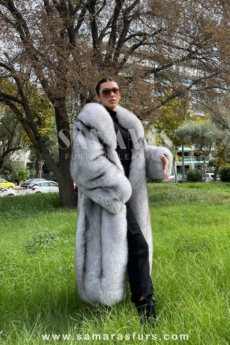 LUXURY Natural Blue Fox Fur Jacket/coat With Whole Skins and - Etsy