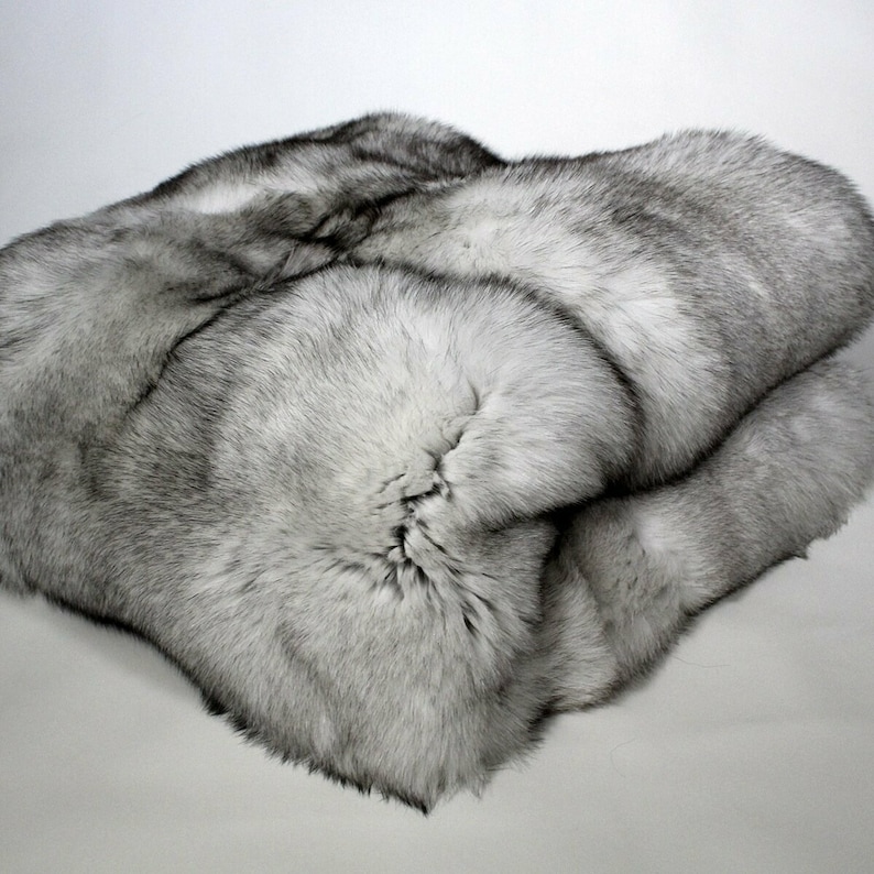 5stars Full Skin REAL FOX FUR Throwluxury Cashmere Style - Etsy