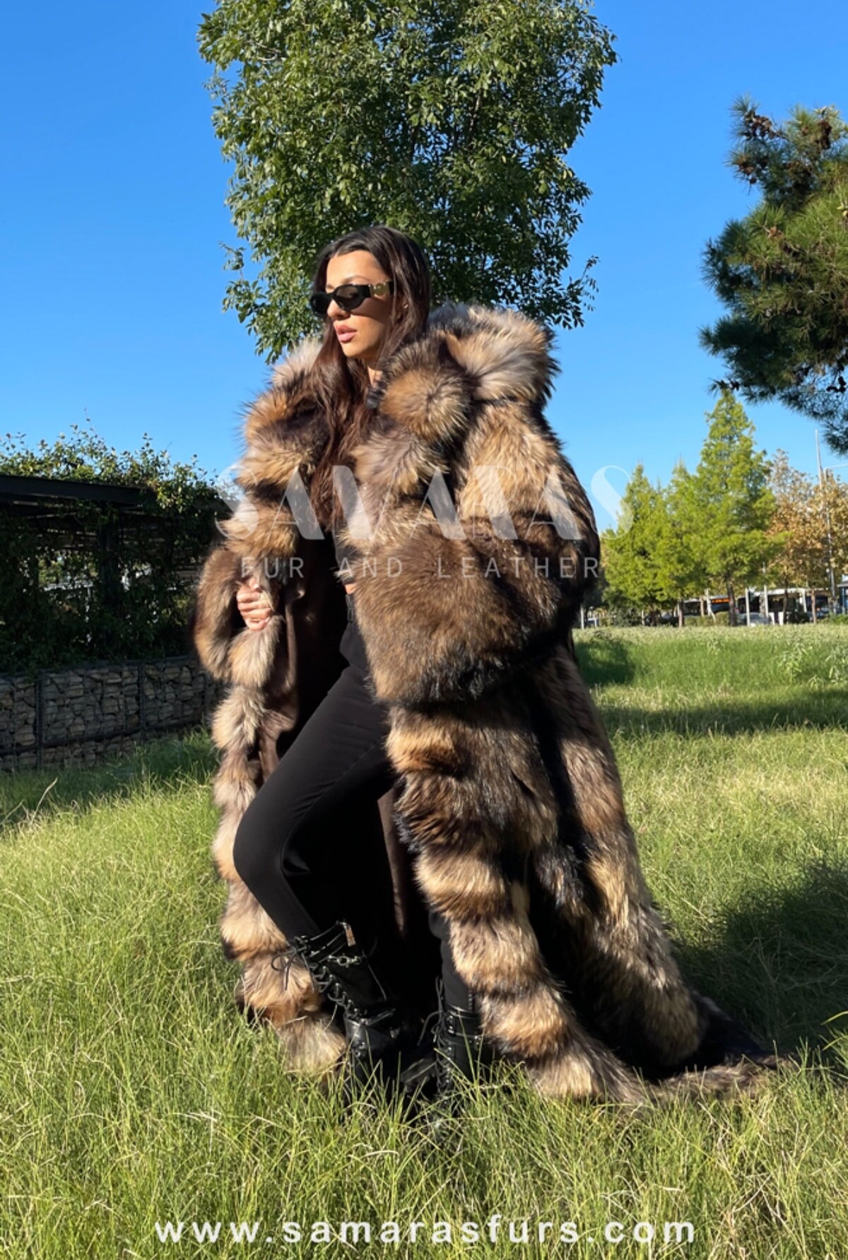 HUGE 70 Inch LONG FINNRACCOON Fur Full Coat With Whole - Etsy