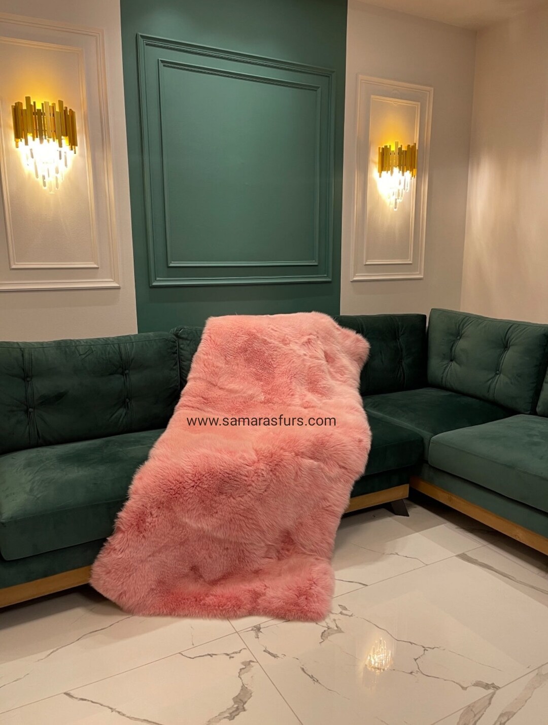 Luxury Pink Real Full Skin Fox Fur Throw,fur Blanket,fox Fur Throw,real ...