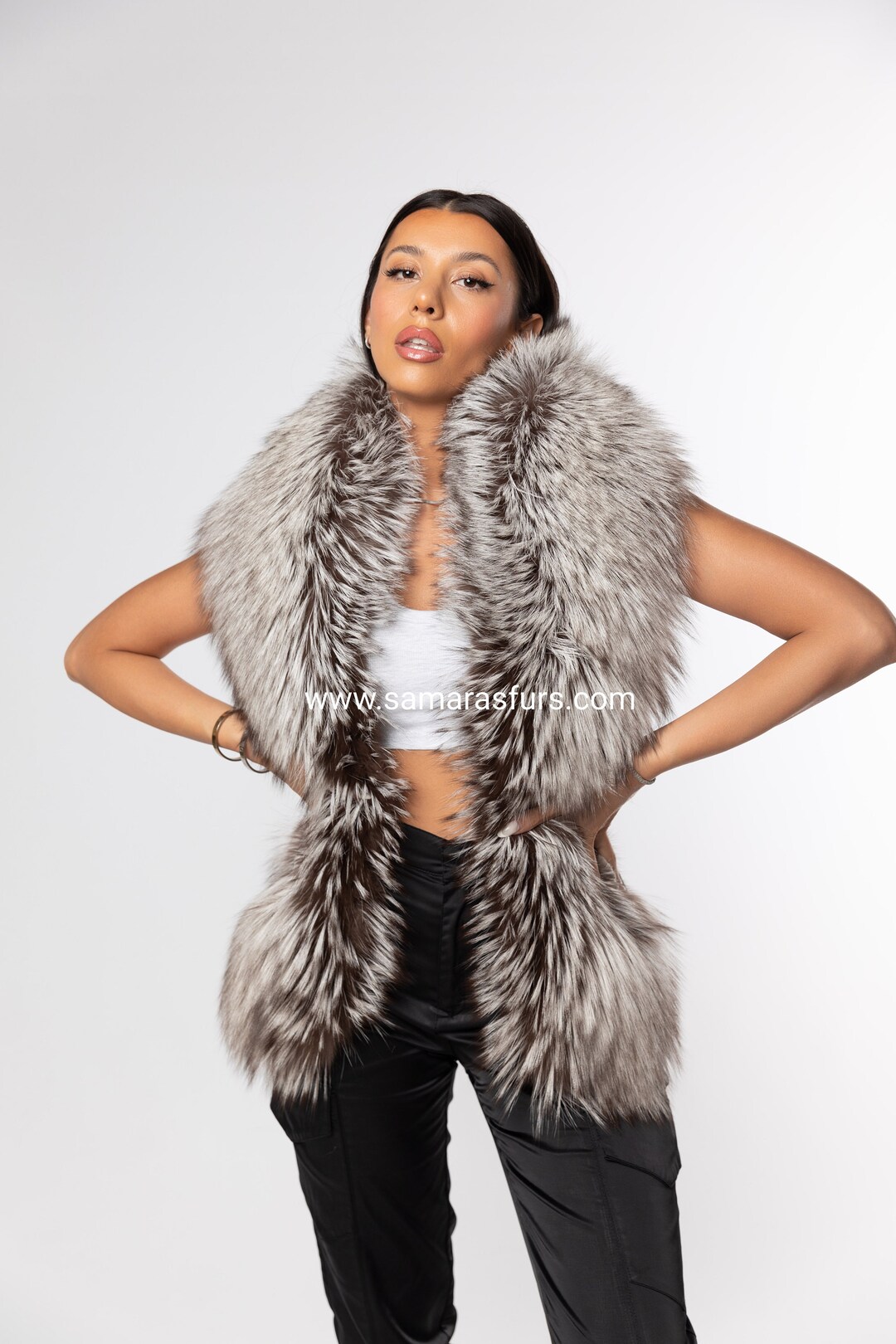 Silver-light Brown Rare Mutation Fox Fur Collar,fur Scarf,real Fur ...