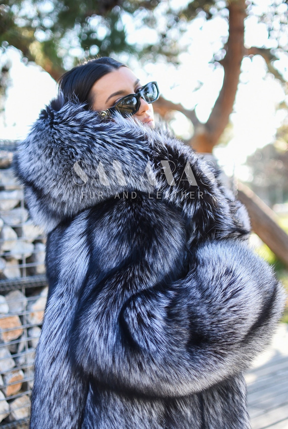 LUXURY SILVER FOX Fur Jacket With Whole Skins Fur Jacketfox - Etsy