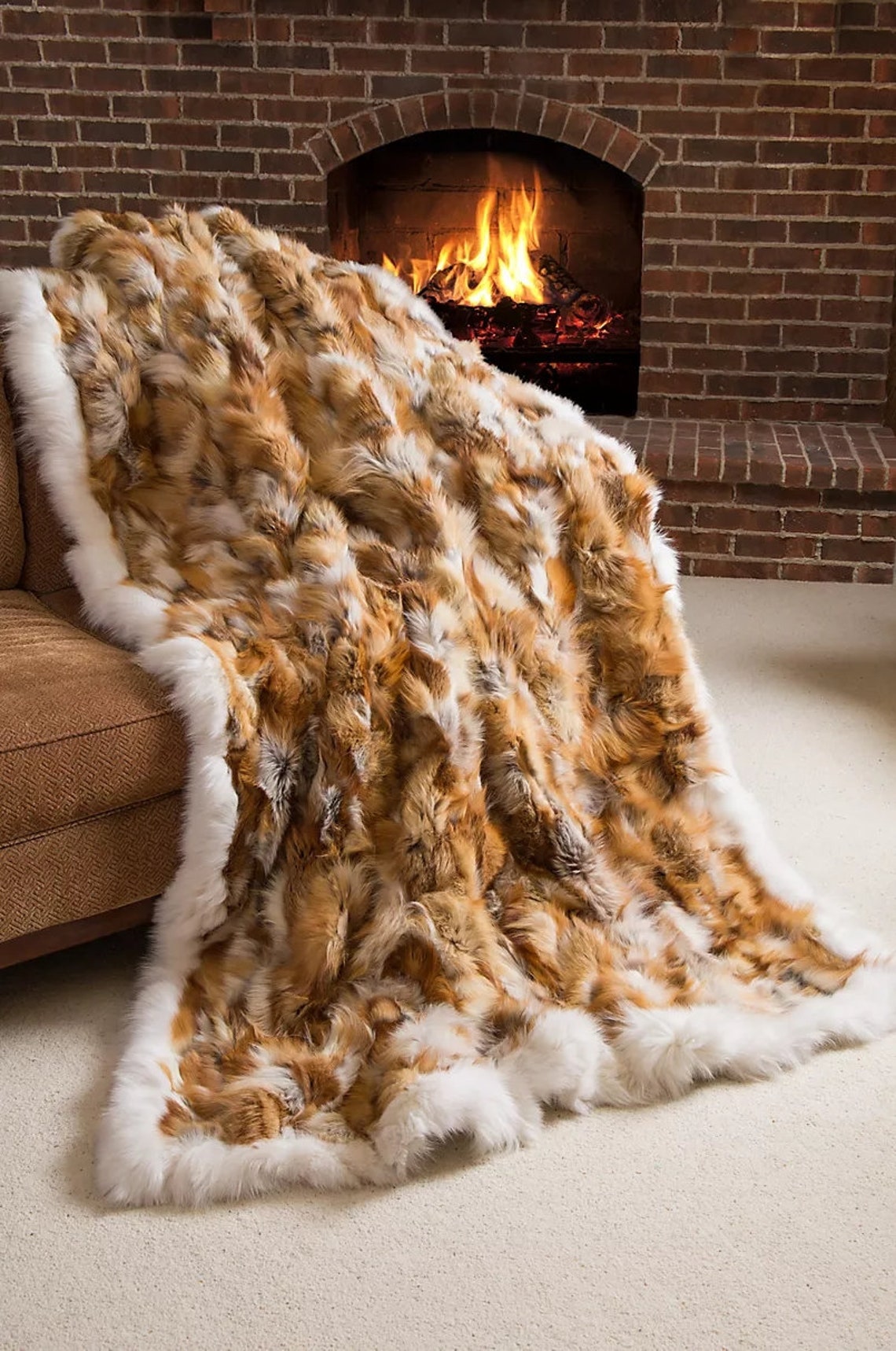 Top Quality Real Fox Fur Throw,fox Blanket,fur Comforter,fur Blanket ...