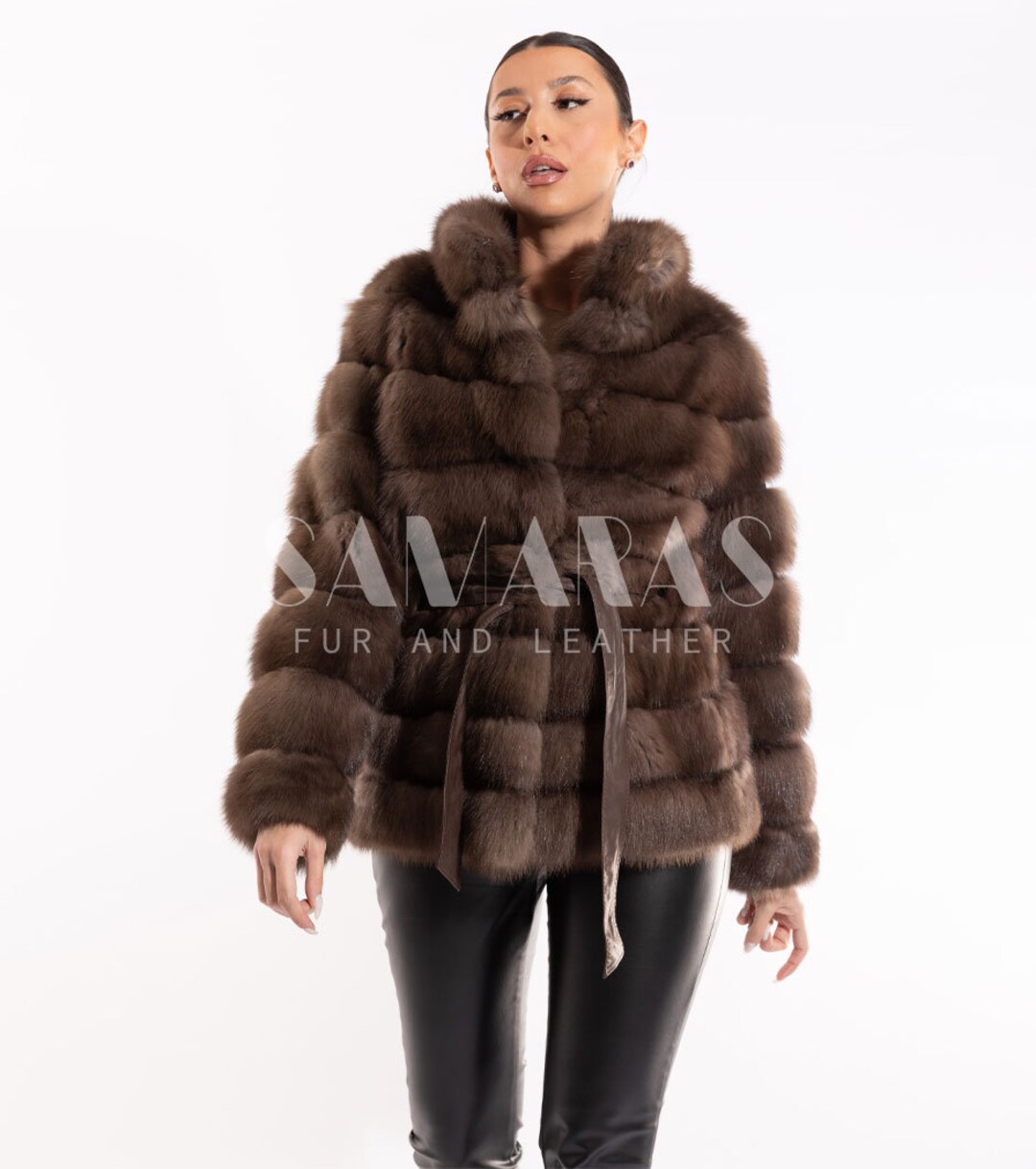 Real Russian SABLE FUR Jacket With Stand Collar,sable Jacket,sable Coat ...