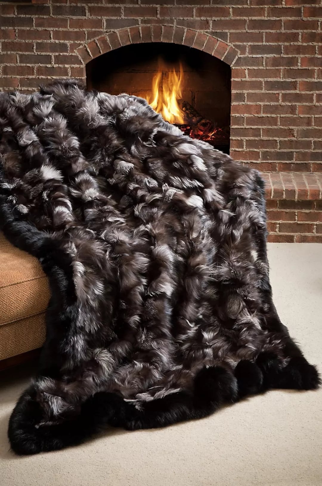 Top Quality Real Fox Fur Throw,fur Comforter,fur Blanket, Fur Rug ...