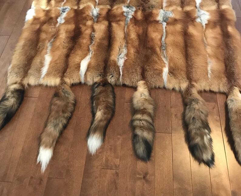 REAL GOLD FOX Fur Throw/blanket,full Skin Fox Blanket, Luxury Cashmere ...