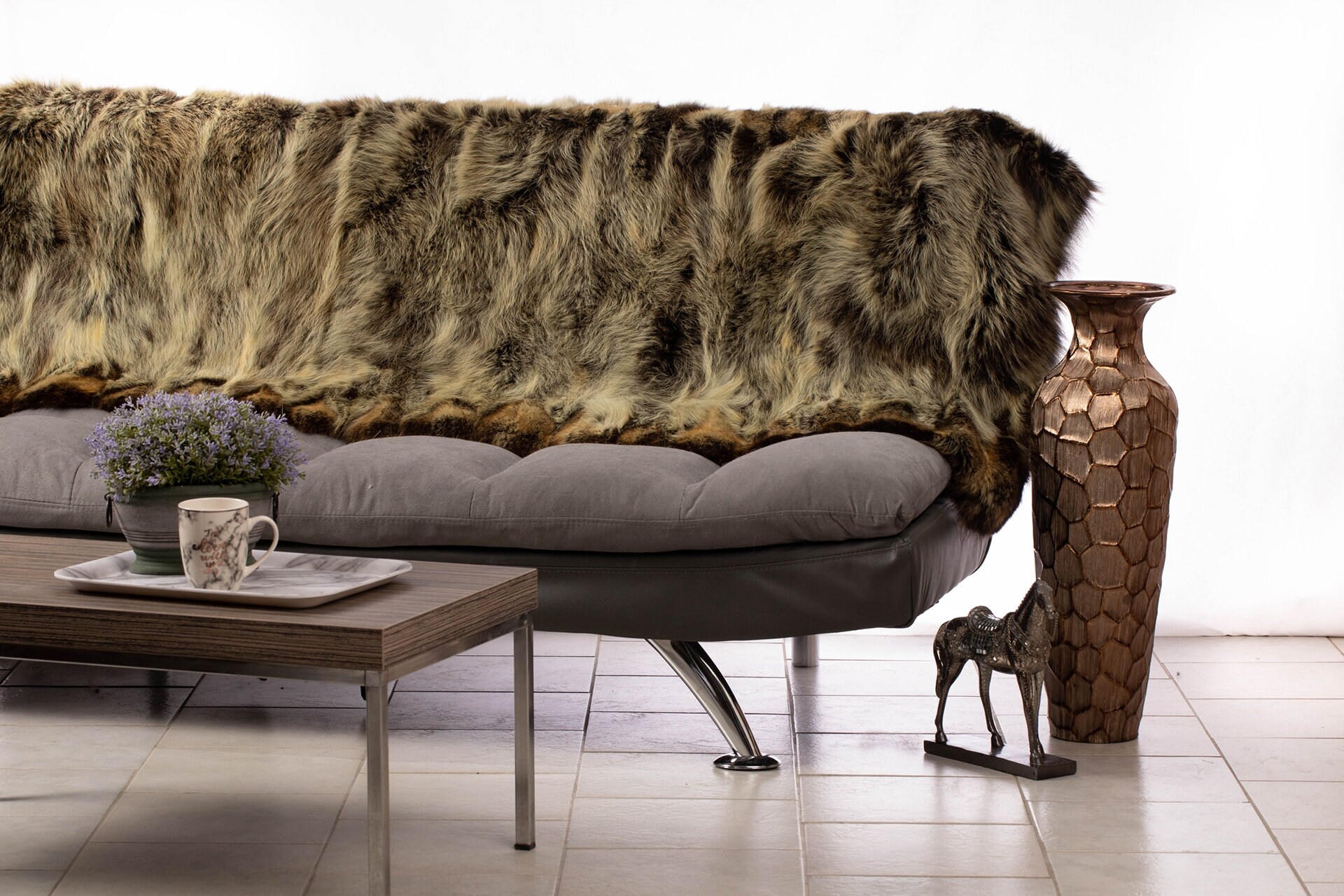 Real COYOTE Fur Throw3 Colors Fur Warmer Fur Comforter Fur | Etsy